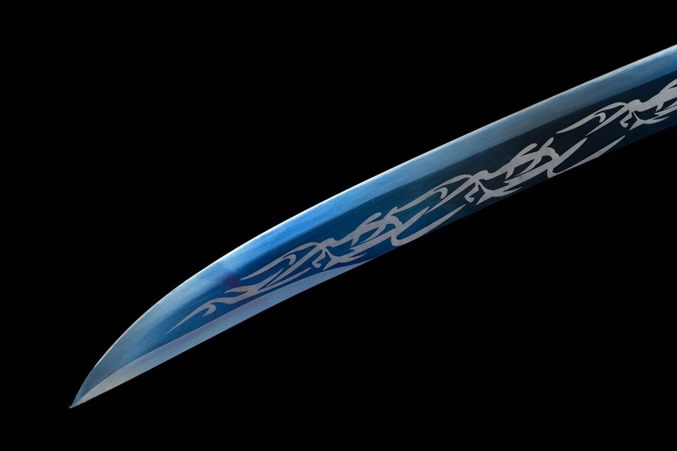 Full Tang Blue High Manganese Steel Dao Sword Camping Hunting Knife ...
