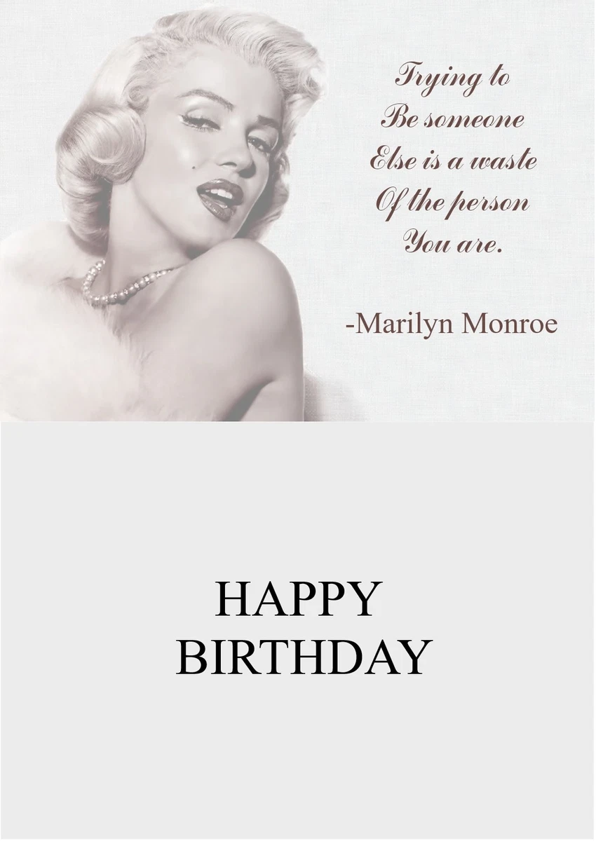 Happy Birthday Card Marilyn Monroe