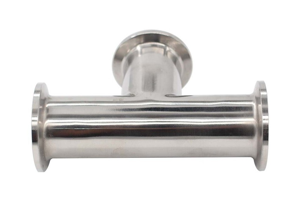 KF40 (NW40) Tee Vacuum adapter, all ends KF40 flange, 304 Stainless ...