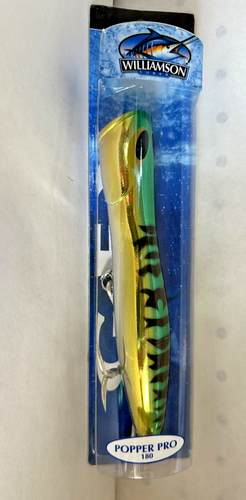 Williamson Popper Pro 180 GFX - Green Mackerel - XL -7" inch - topwater ...