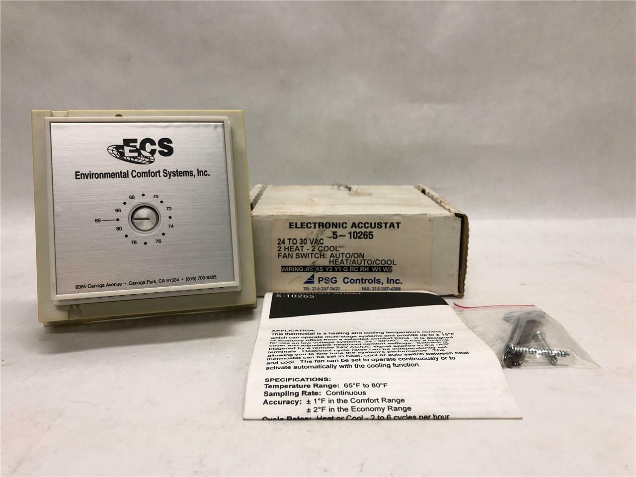 PSG Controls 5-10265 Electronic Accustat 24-30VAC 2 Heat-2 Cool ECS | eBay