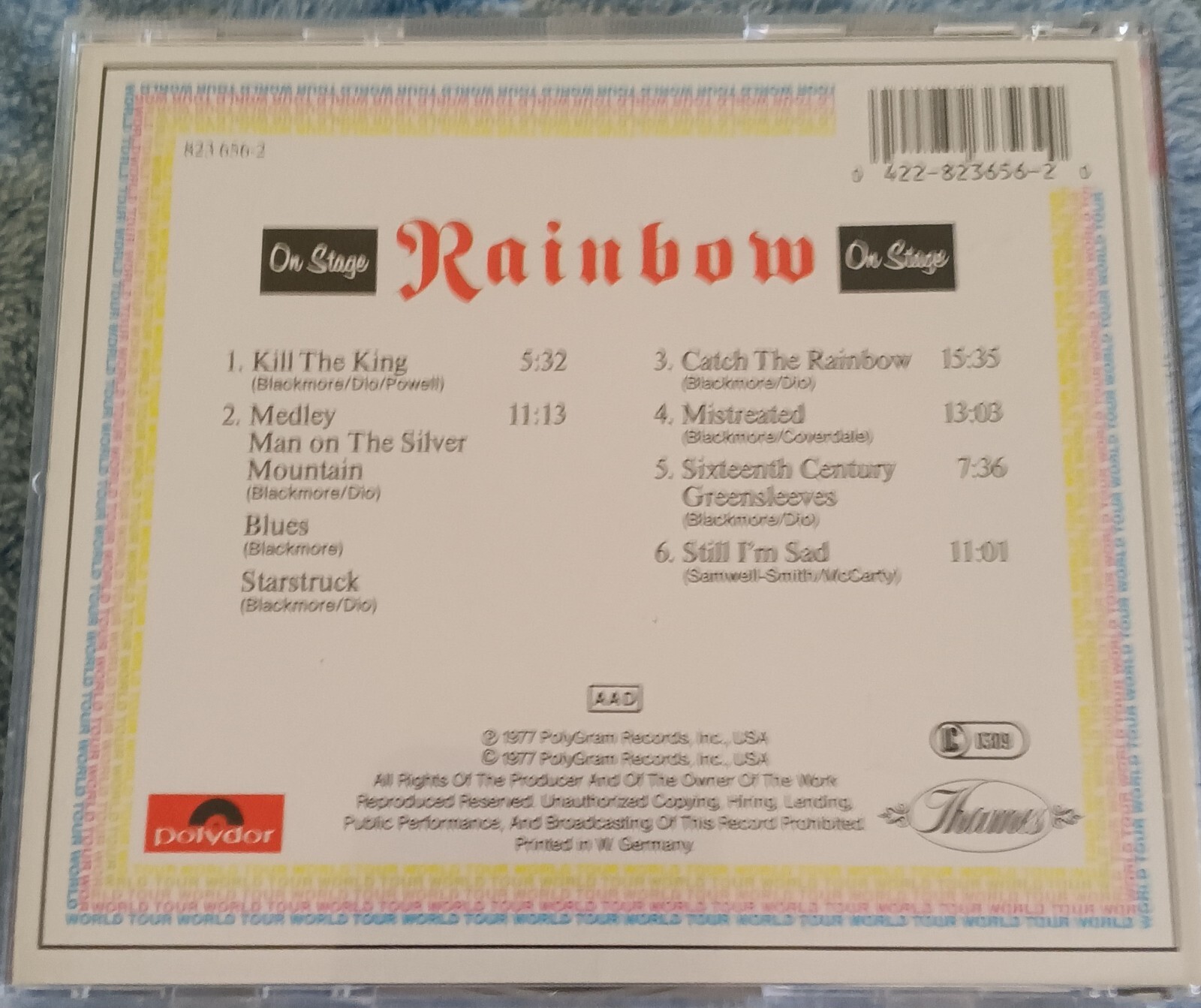 Rainbow • On Stage CD - Mfg by PMDC (West Germany) for Polydor Records ...