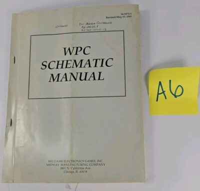WPC WILLIAMS PINBALL SCHEMATIC MANUAL, MAY 1993 | eBay