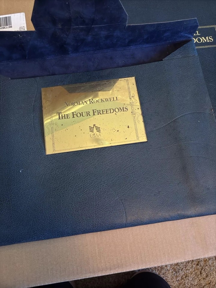 Norman Rockwell USAA Portfolio The Four Freedoms Prints WW2 50 Yr ...