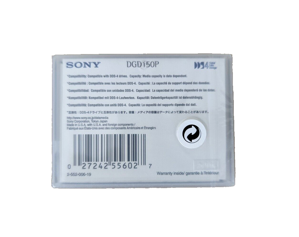 *NEW/Sealed* SONY DDS-4 40GB Data Cartridge DGD150P | eBay