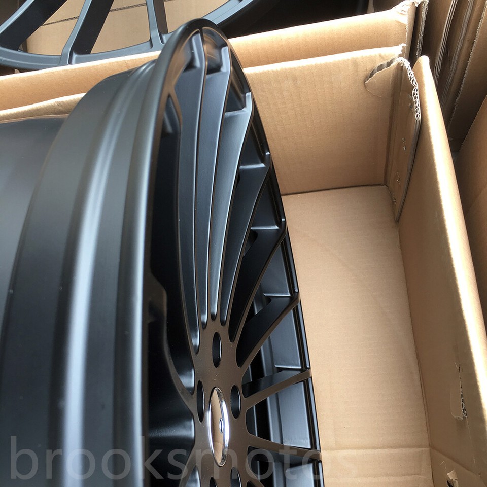 22" HM STYLE SATIN BLACK WHEELS RIMS FIT BMW X5 E70 F15 X6 E71 F16 ...