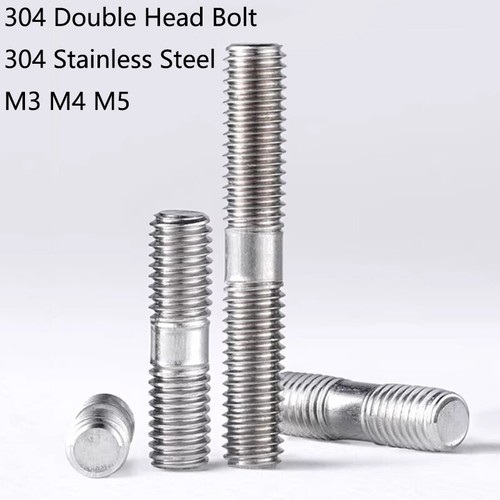 M3 M4 M5 Double End Threaded Stud Bar Rod Bolts 304(A2) Stainless Steel ...