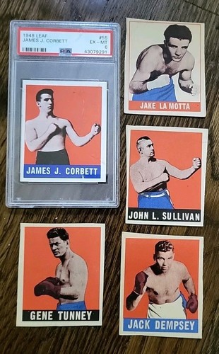 1948 Leaf Boxing Complete Set - Graziano PSA 6+ Corbett Joe Louis ...