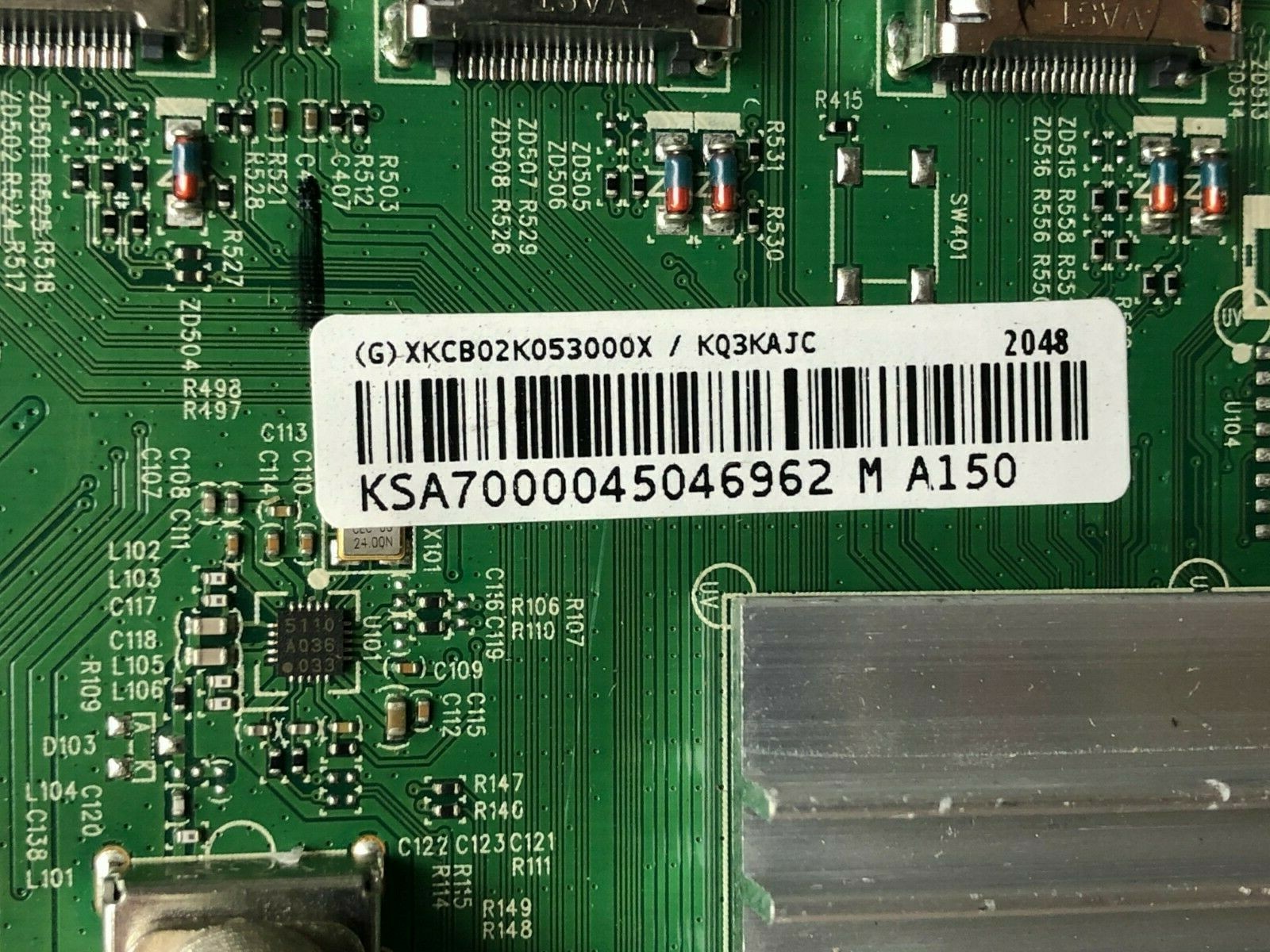 Vizio V705-H1 Main Board 756TXKCB02K053 905TXKSA700004 Serial: LMXDZJMW ...