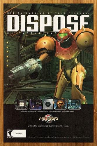 2002 Metroid Prime Gamecube Wii Print Ad/Poster Original Official Samus ...