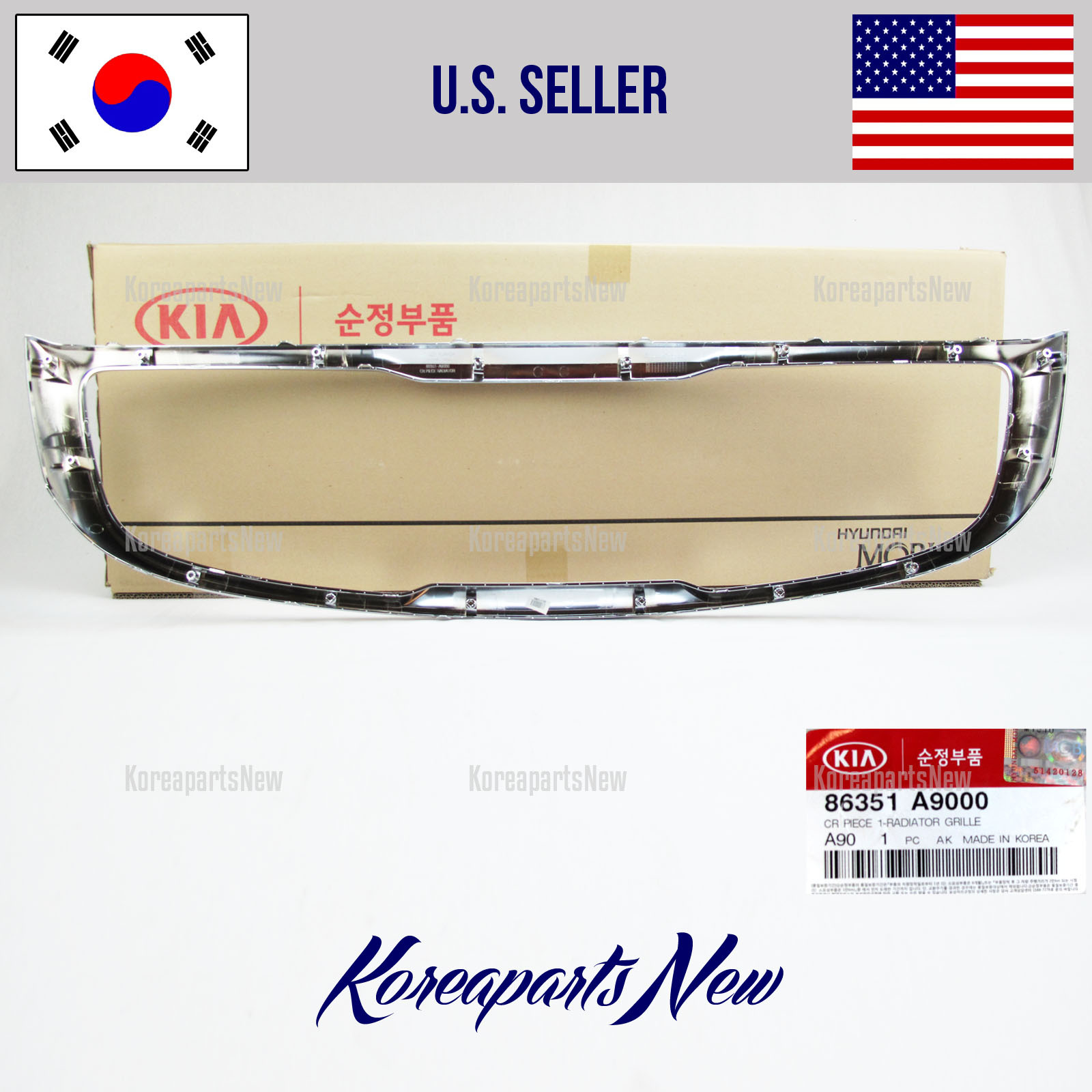 GRILLE FRONT BUMPER SURROUND (GENUINE) 86351A9000 KIA SEDONA 2015-2018 ...