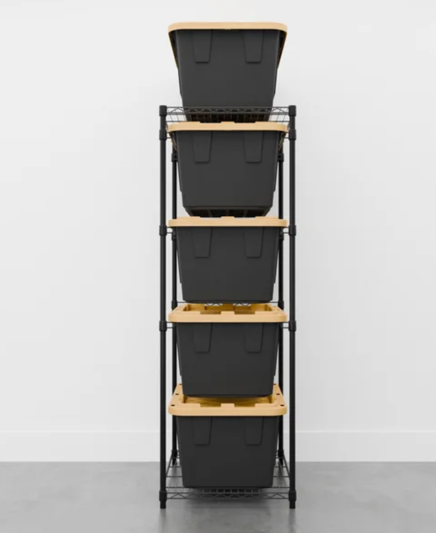 5-Tier Storage Bin Rack | Declutter & Garage Storage | NSF Cert | Heavy ...