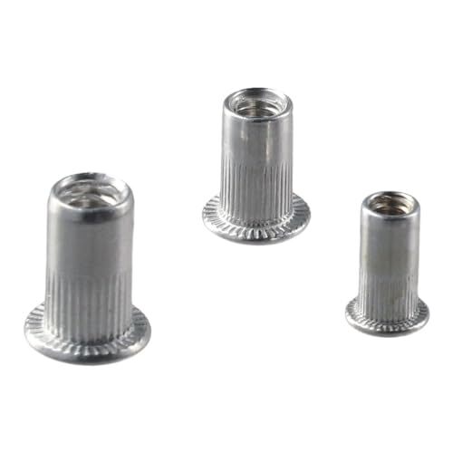 #10-24#8-32#6-32 Rivet Nuts 25Pcs Aluminium Knurled Flat Head Threaded ...