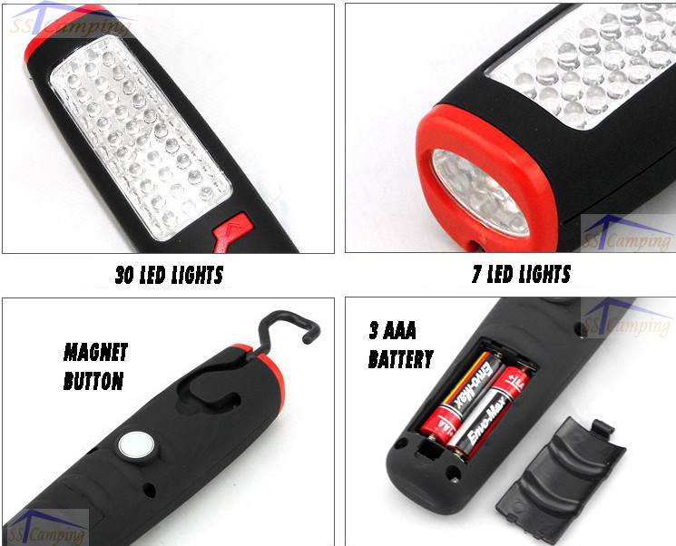 30+7 LED Torch Super Bright with Hook and Magmate button at the back | eBay