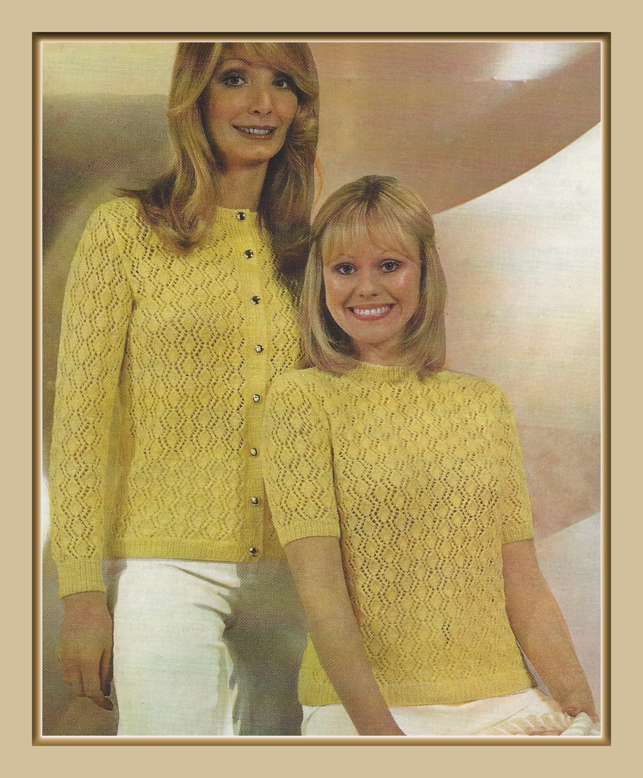 Ladies Lace Twin Set Knitting Pattern Cardigan and Sweater 4ply 34-40 ...