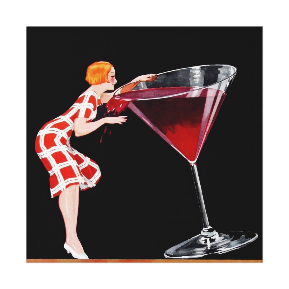 Vintage Girl In Martini Glass