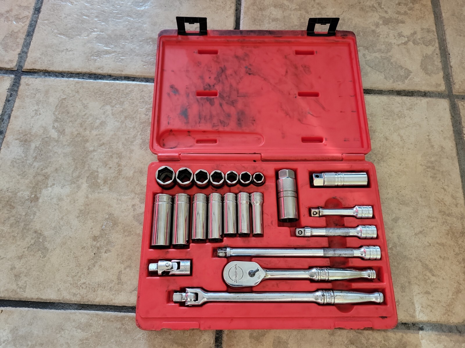 Snap-On Tools PB17B 22pc 3/8" Drive Metric Socket Wrench Set 222AFSMP ...