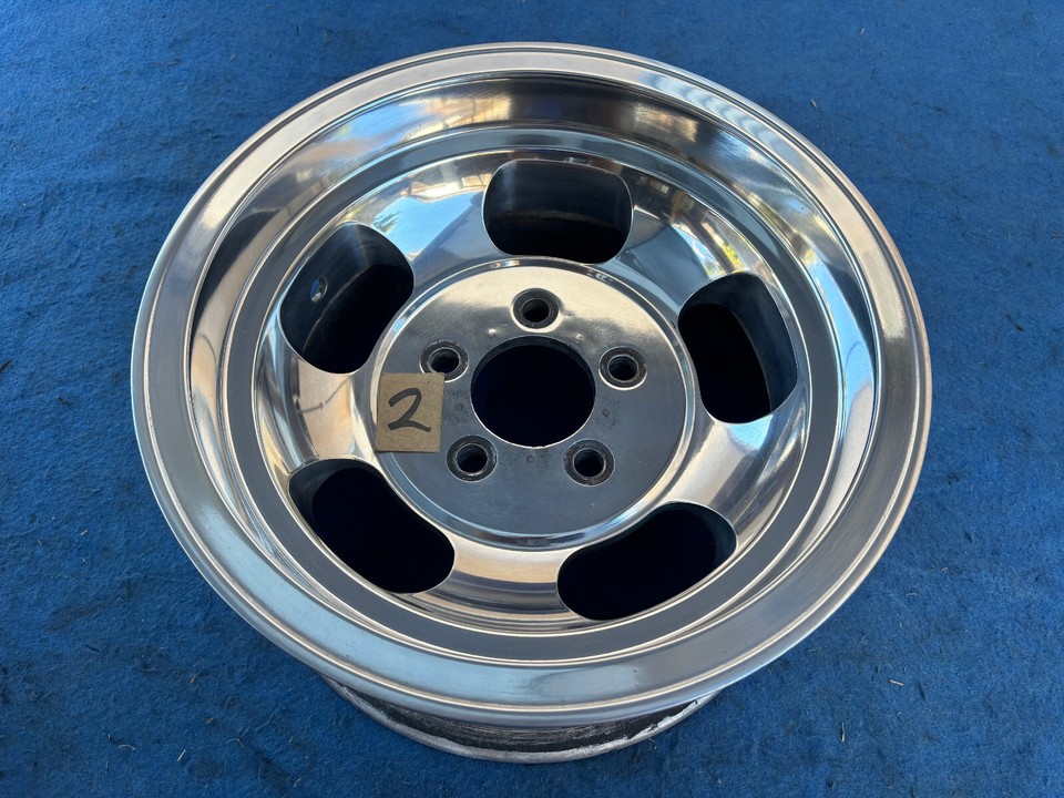 (2) 14" Vintage US INDY Slot Mag Polished Wheels 14x7 Rims 5x4.5 Pair ...