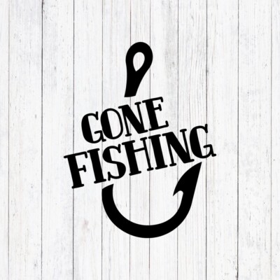 Gone Fishing Sticker Vinyl Window Fishing Decal 165mm x 130mm | eBay
