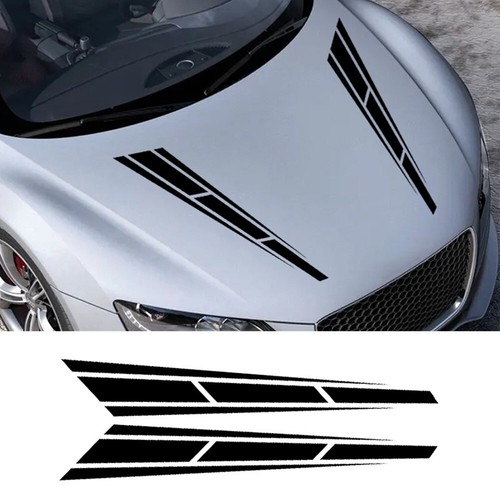 2X Car Front Stickers Racing Stripes Vinyl Graphics Decal Hood Decor ...