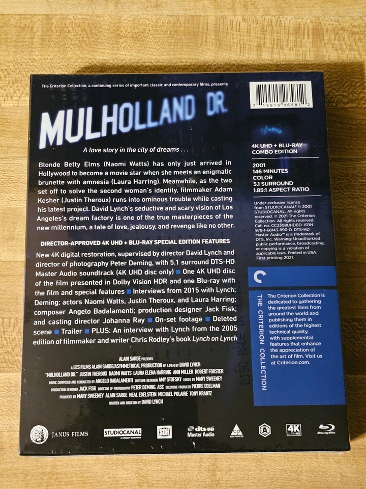 Mulholland Drive (Criterion Collection) (4K Ultra HD + Blu-ray Combo ...