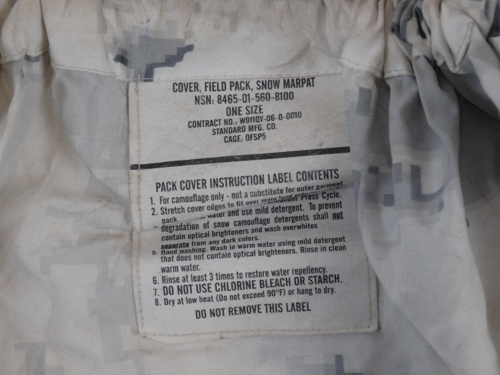 USMC Snow Marpat Field Pack Cover NSN: 8465-01-560-8100 | eBay