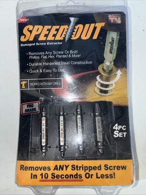 Ontel Speed Out Titanium Damaged Screw Extractor 4-piece Set works wth ...