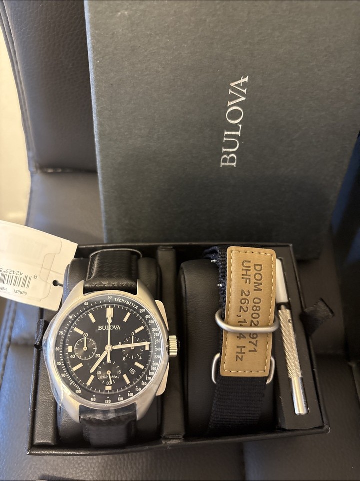 Bulova Apollo 15, stainless steel, Brand New With Plastic, Full Set ...