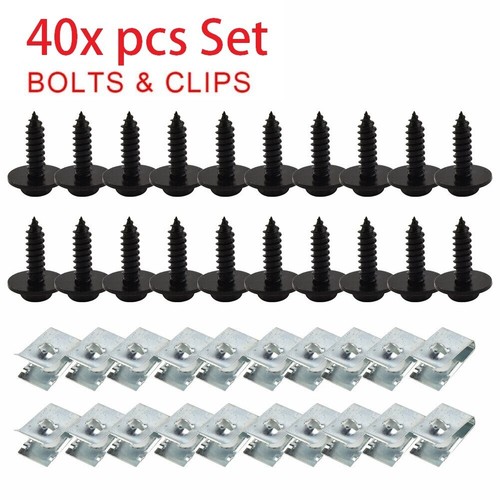 40x Pcs Set Engine Cover Undertray Screw Clips for BMW 20x Screws + 20x ...