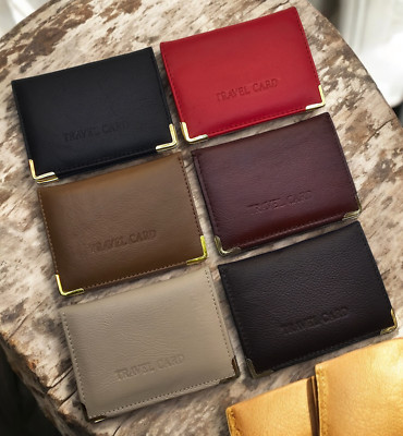 Real Leather Bus Pass Travel Card Credit ID Transport Card Holder ...