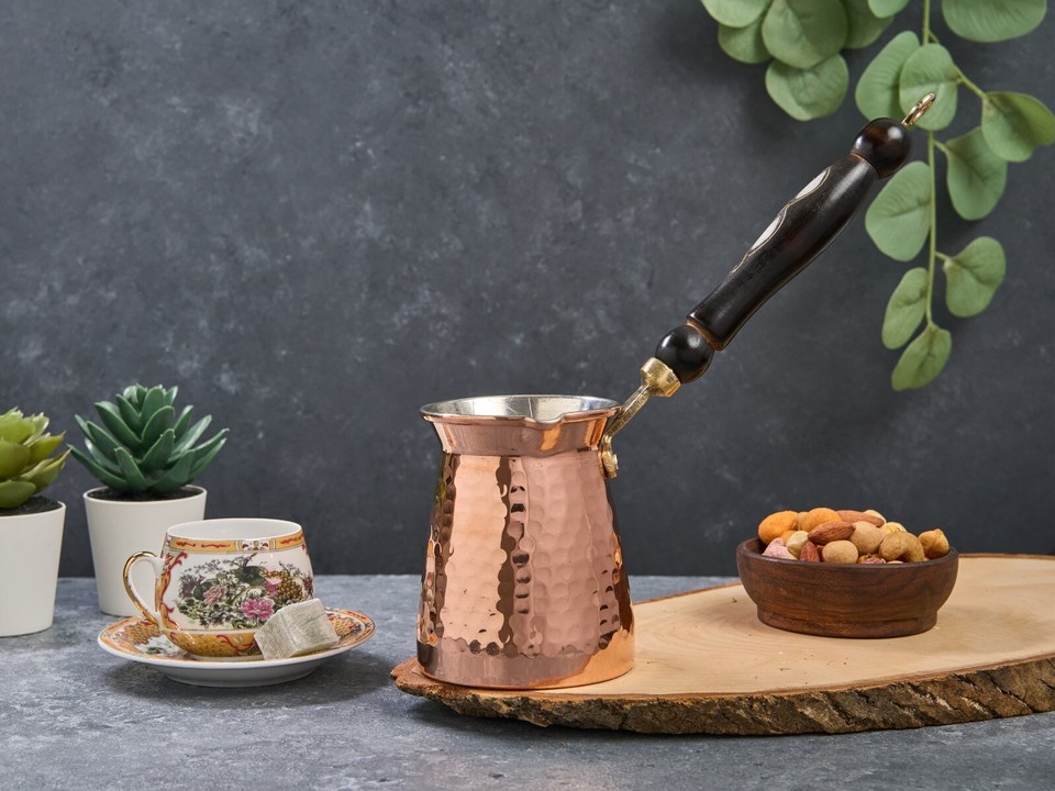 Copper Turkish Greek Coffee Maker Pot, Cezve Briki, Stovetop Copper ...