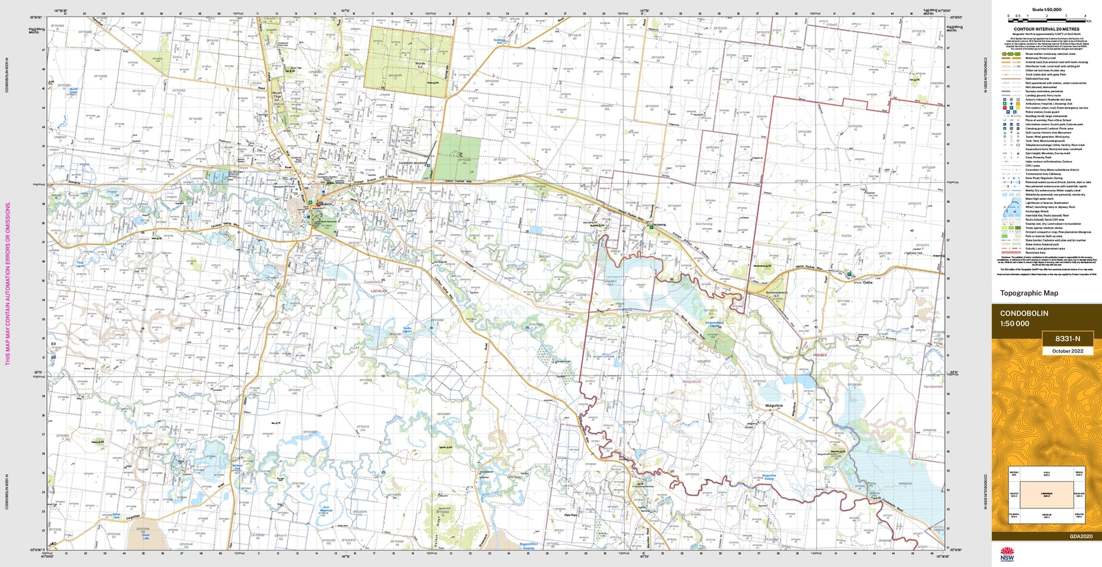Condobolin 8331-N Topographic Map 1:50k | eBay