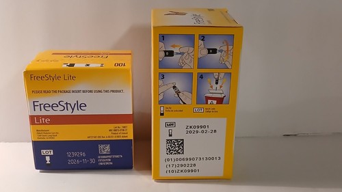 Freestyle Light Test Strips (100) Exp 11-30-2026 Lancets (100) Exp 06 ...