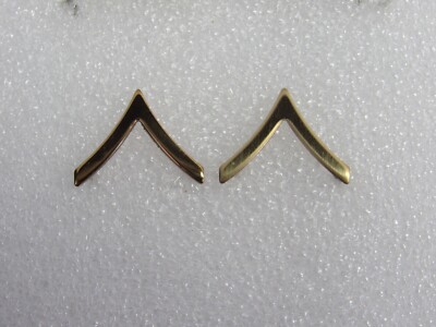 US Army Private E-2 Brass Rank Lapel Pin Set 7/8" Military Dress ...