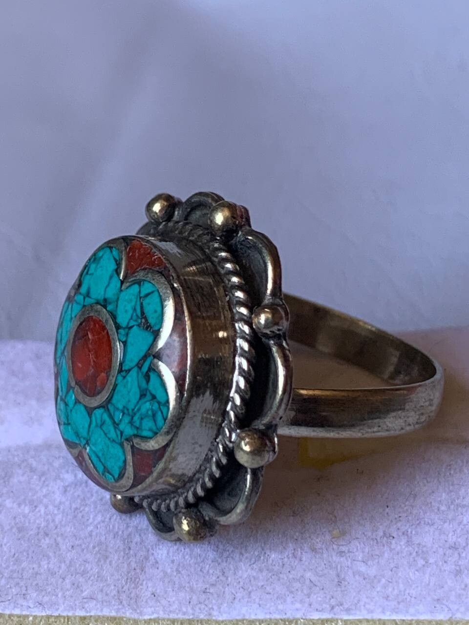 RARE ANCIENT VICTORIAN SILVER COLOR RING AMAZING WITH… - Gem