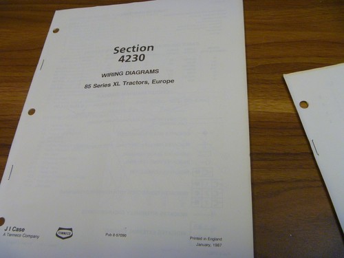 JI Case 85 Series 385 485 585 685 885 XL Tractors Wiring Diagram Manual ...