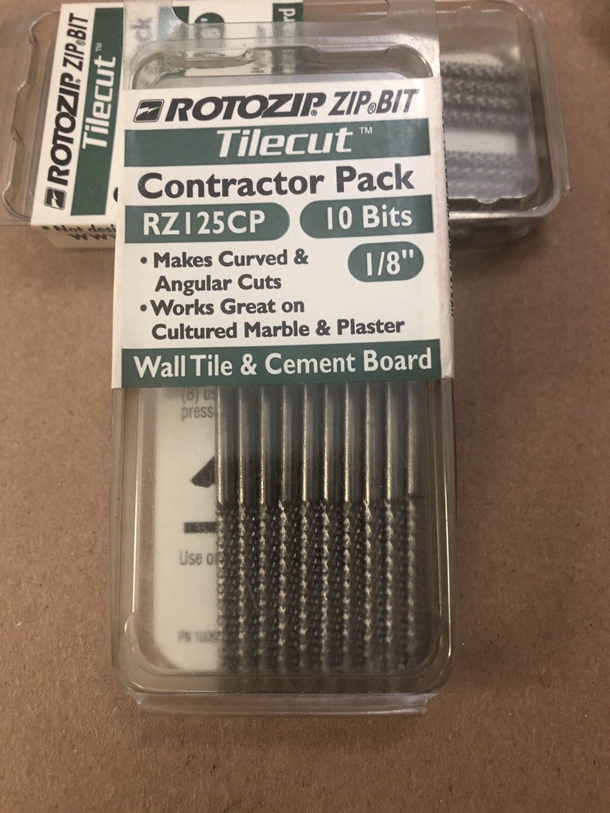 Rotozip 1/8” Solid Carbide Tilecut Zip Bit Wall Tile Cement Board ...