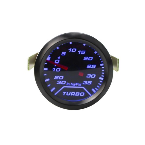 2" 52mm Turbo Boost Gauge PSI Smoke Dial Blue LED Light Interior Dash ...