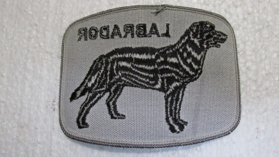 Black Labrador Retriever Dog Breed Patch Sew On Animal New Old Stock | eBay