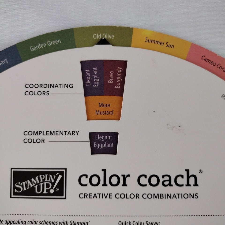 Stampin’ Up Color Coach Creative Color Combination Wheel Guide | eBay