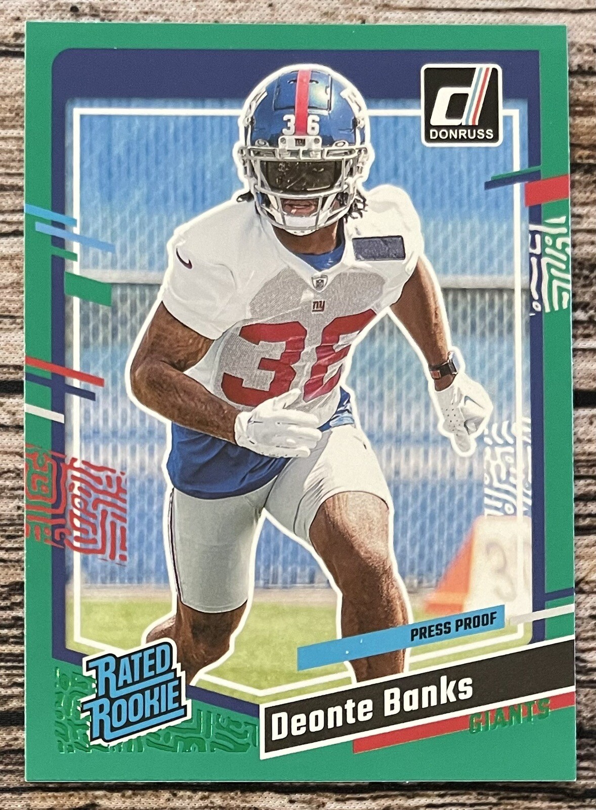 2023 Panini Donruss Deonte Banks Green Press Proof Rated Rookie #376 ...