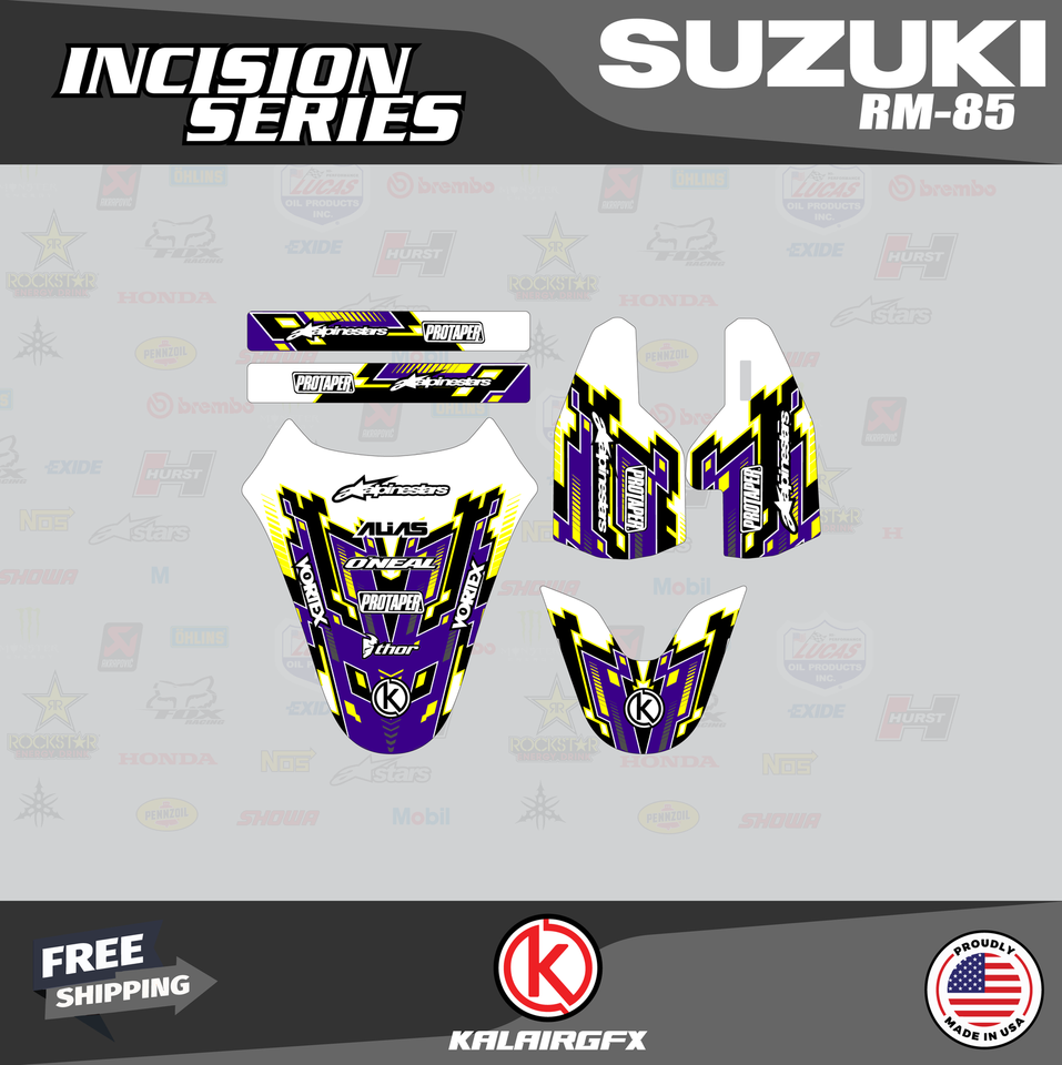 Graphics Kit for Suzuki RM85 (2001-2023) RM 85 INCISION-purple | eBay