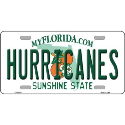 Hurricanes License Plate Metal Sign Plaque Art Car Truck Wall Home ...
