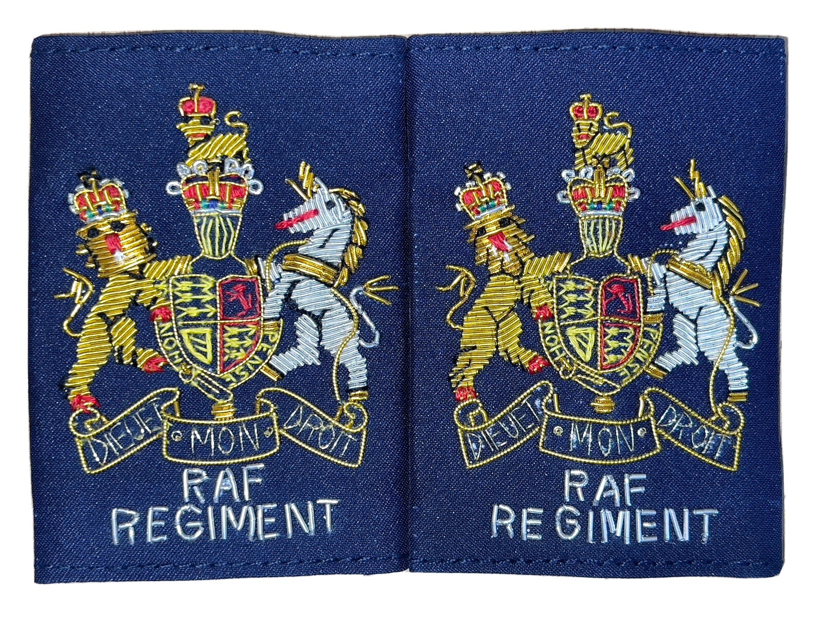RAF WARRANT OFFICER RAF REGIMENT, EMBROIDERED RANK SLIDES, PAIR, RAF ...