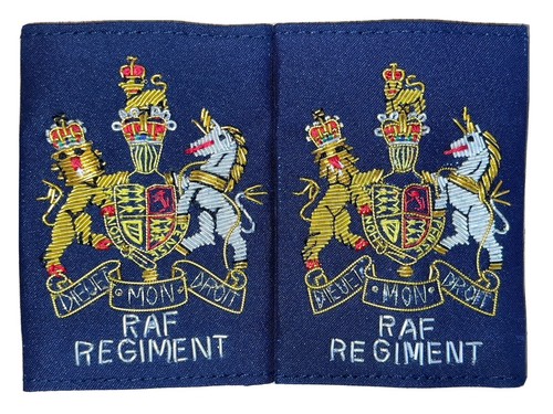 RAF WARRANT OFFICER RAF REGIMENT, EMBROIDERED RANK SLIDES, PAIR, RAF ...