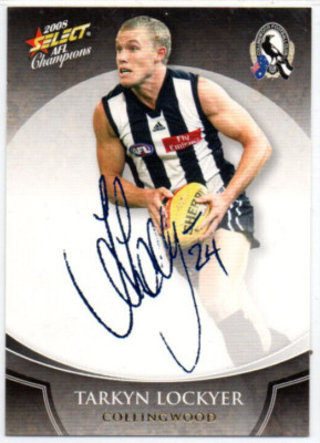 2008 AFL CHAMPIONS BLUE FOIL SIGNATURE - FS21 Tarkyn LOCKYER ...