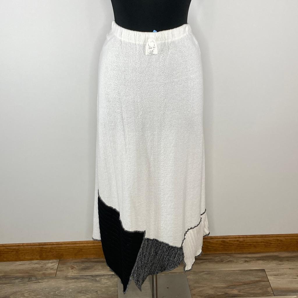 Jaskar 4X White Patchwork Skirt Lagenlook Art To Wear Textured ...