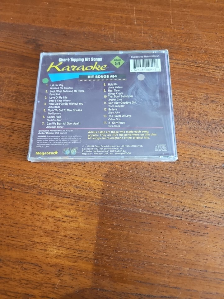 Hot Songs - Karaoke -Megastar - Chart Topping Hits Vol 54 | eBay