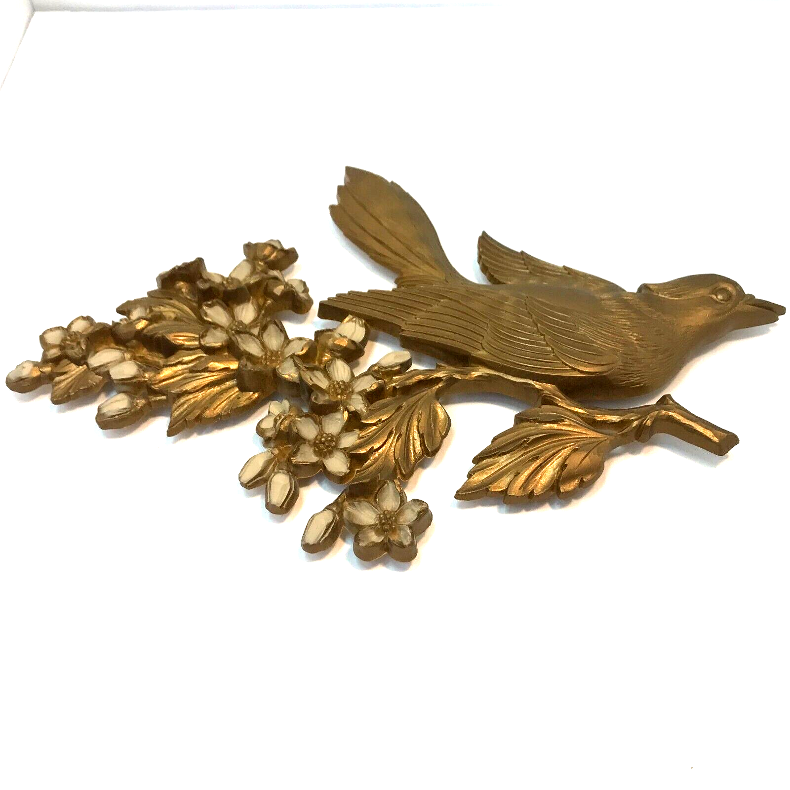 Syroco Gold Birds Vintage Pair Wall Plaques Dogwood Branches Flowers ...