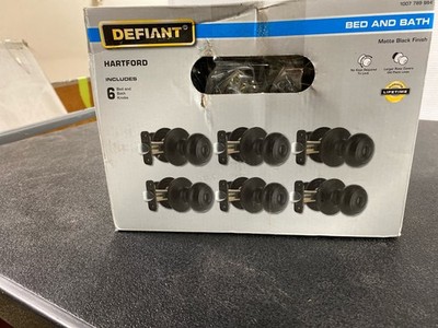Defiant 32TGX910BD6 Hartford Black Bed/Bath Doorknob Contractor Pack (6 ...